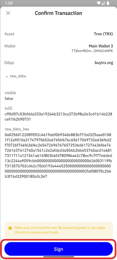 How to buy TRX with USDT in Trust Wallet?